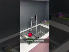 China Anti-lock Braking Device Hot And Cold Digital Display Kitchen Washbasin Faucet 3 Way Faucet for sale