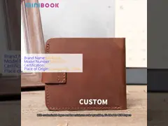 Ανδρικά Bifold Slim Coin Purse Πορτοφόλι σε Vintage Πραγματικό Δέρμα Crazy Horse Δέρμα