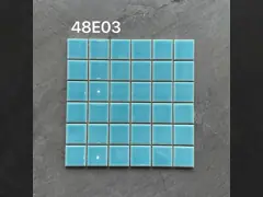 China Polished Glazed Green Ceramic Mosaic Floor Tile For Pool And Bathroom for sale
