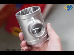 Stainless Steel Screwed Pipe Fittings 304 Female Thread Reducing Cross