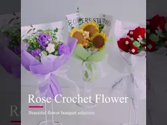 Cross border popular handmade crochet carnation knitting yarn flower rose gift box Mother's Day fini