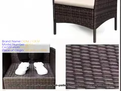 China Factory Wholesale Rattan Sofa Waterproof Design Indoor Outdoor Sofa Table Chair Dining Desk Ottoman Furniture Set