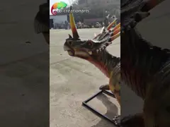China 110VAC Fiberglass Animatronic Life Size Dinosaur Statues Styracosaurus Model for sale