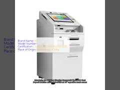 Assoalho que está a tela capacitiva da máquina do depósito de dinheiro de Commercial Bank ATM