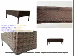 China Factory Wholesale Rattan Sofa Waterproof Design Indoor Outdoor Sofa Table Chair Dining Desk Ottoman Furniture Set