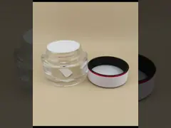 Clear Glass Cream Jar with White Screw Lid for Female Lotion