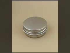 Customized Silvery Aluminum Cosmetic Case with Screw Cap Certified