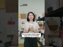 China Eco-friendly Custom Printed Logo Coffee Paper Cup, Single-layer And Double-layer Biodegradable Water-based Coating With Lid Paper Cup for sale