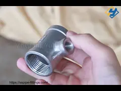 Stainless Steel 304 Inner Wire Tee SS Screw Thread Pipe Fittings Extruded Equal Tee 3 Way Female