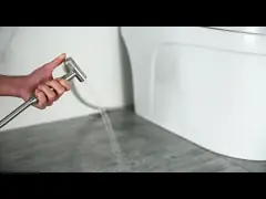 China Brushed Bathroom Stainless Steel 304 Handheld Bidet Spray Shower Head In Light Grey Plastic for sale