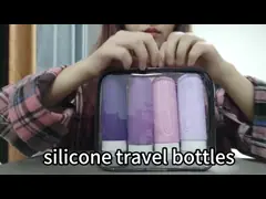 90ml TSA Approval Dark Apricot Silicone Travel Toiletry Bottles Kit