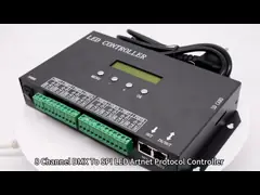 중국 DMX512 프로그래밍 가능한 SPI LED 컨트롤러 H807SA 8192 픽셀 DMX512 WS2811 WS2812B WS2815 APA102 LED 스트립 판매용