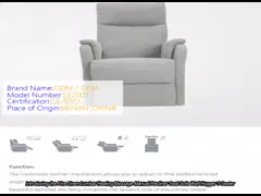 Fine Linen Lumbar Heating Massage Manual Recliner Seat Sofa Wall Hugger 3 Seater
