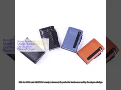 Men's Carbon Fiber Rfid Blocking Magnetic Card Holder Wallet with Fashion Coin Pocket