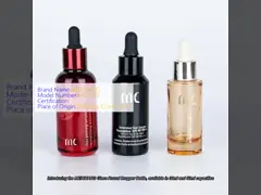 Glass Round Dropper Bottle 30ml 50ml for end and Luxury Essence Serum Zhejiang Child Resistant