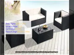 Outdoor 4pcs Garden Furniture Set Patio Garden Sofa Rattan Woven Corner Sofa With Table And Chair