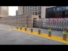 China 316 Stainless Steel Automatic Retractable Parking Bollards With Reflective Stripe for sale