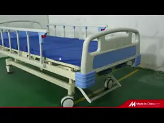 China Manual Crank Adjustable Hospital Bed Recliner With Four Castors Epoxy Coated Steel for sale