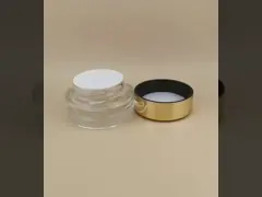 China Clear Glass Cream Jar with Golden Screw Lid For Female Lotion for sale