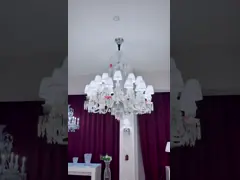 China Creative Crystal Light Custom Modern Luxury White Art Ceiling Chandelier For Hotel Lobby With Special Shape And Wide Voltage Range for sale