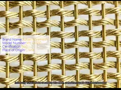 China Cabinet Yellow Decoration Wire Mesh Ss304 Decorative Steel Mesh Fencing Panels for sale