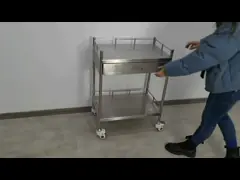 China Surgical Stainless Steel Trolley With Lockable Drawers Medical Equipment Organizer For Clinics for sale