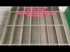 Export High grade Quality Galvanized And Green Powder Coating Steel Grating Small Hole Type