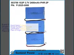 China ICR503759 1S2P 3.7V 2400mAh-PHR-2P  Ultimate Power Pack For Portable Electronics  Battery for sale