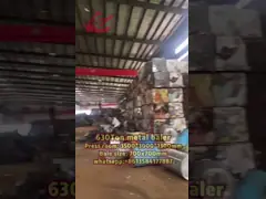 WANSHIDA hydraulic metal scrap baler baling press machine working in customer's yard