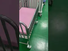 China 304SUS Hospital Infant Crib Baby Bassinet Bed Trolley Basket With Four Castors for sale
