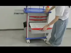 China ABS Emergency Medical Trolley Cart With Fiver Drawers CPR Board Hospital Furniture for sale