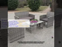 High Quality Aluminum Frame Modern PE Rattan Woven Wicker Handmade Sofa Coffee Table Set Outdoor Indoor Furniture