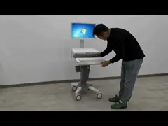 China Mobile Medical Computer Cart Height Adjustable Laptop Workstation For EMR for sale