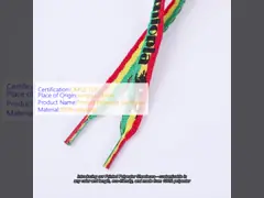 Lacci per scarpe in poliestere stampato morbido, design personalizzato, cordino piatto colorato con puntali in plastica, larghezza 1 cm