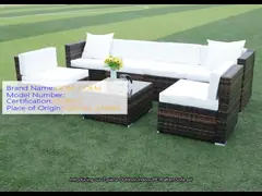 Outdoor Indoor PE Rattan Sofa With Side Sofa , Middle Sofa , Ottoman , Coffee Table Rattan chair furniture set