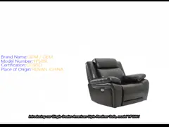 Single Seater American Style Sofas Reclinable Reclyner Electric Massage Leather Sofa