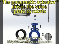 China Pn 16 Pneumatic Rubber Lined Butterfly Valve  PTFE-Lined Butterfly Valve Corrosion Resistance for Chemical Processing for sale