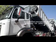 China SINOTRUK HOHAN Howo Tipper Dump Truck  Middle Lifting Weichai Engine 6 × 4 LHD Rectangular Cargo Box White  19-20CBM for sale