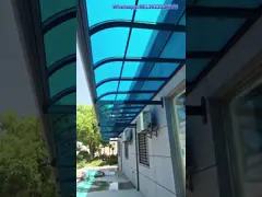 aluminum alloy frame blue polycarbonate roofing canopy 3