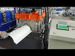 Profilatrice a catena per la formatura di rotoli per colmo curvo con pressa idraulica per nervature