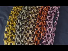 China Metallic Fly Screen Hanging Aluminium Double Hook Chain Decorative Curtain For Restaurant Hall for sale