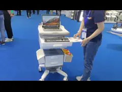 China Height Adjustable Medical Computer Cart With Locking Drawers Mobile Laptop Workstation for sale