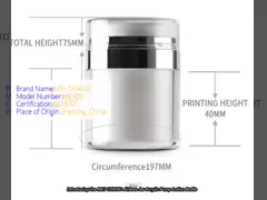 Airless Jar Acrylic Pump Lotion Bottle For Skin Care 15g 30g 50g