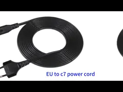 China EU CEE 7/16 to C7 AC Power Cord 0.8M H05VV-F 0.75mm2 ROHS for sale