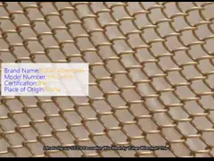 SS316 Decoration Wire Mesh 1.2mm yellow color chain link fence