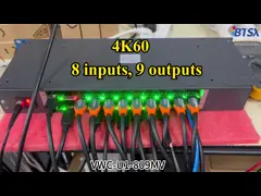 Bitvisus 4K60 8 en 9 controlador de pared de video de salida Rs232 HDMI / DP Control web de red 2x2 controlador de matriz de pared de video