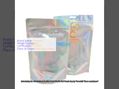 Customized Fashion Pack Plastic Foil Pouch Bag with Smell Proof Function and Custom Logo