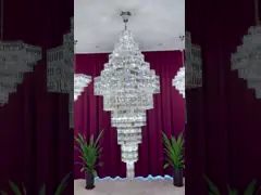 China Hotel Villa Shopping Mall Duplex Building Living Room Lamp Switch Control Sand Table Crystal Beads Cloth Hall Chandelier for sale