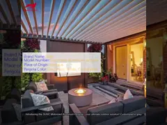 Customized Color Motorized Aluminum Pergola for Swimming Pool Smart Home Integration and Remote Control