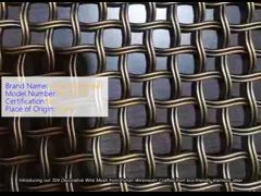 304 Decorative Wire Mesh Stainless Steel Crimped Wire Mesh Fencing